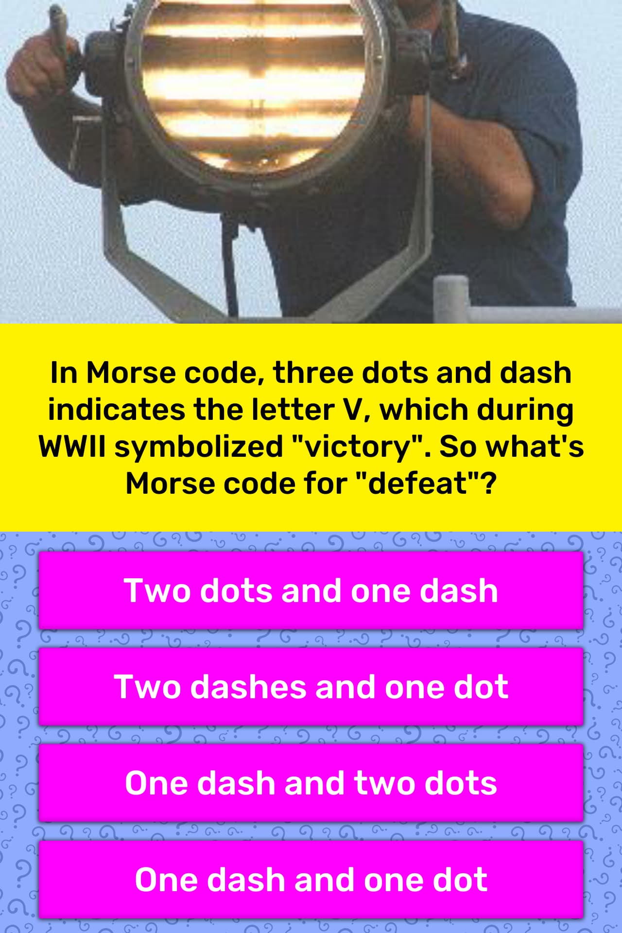 In Morse Code Three Dots And Dash Trivia Answers QuizzClub