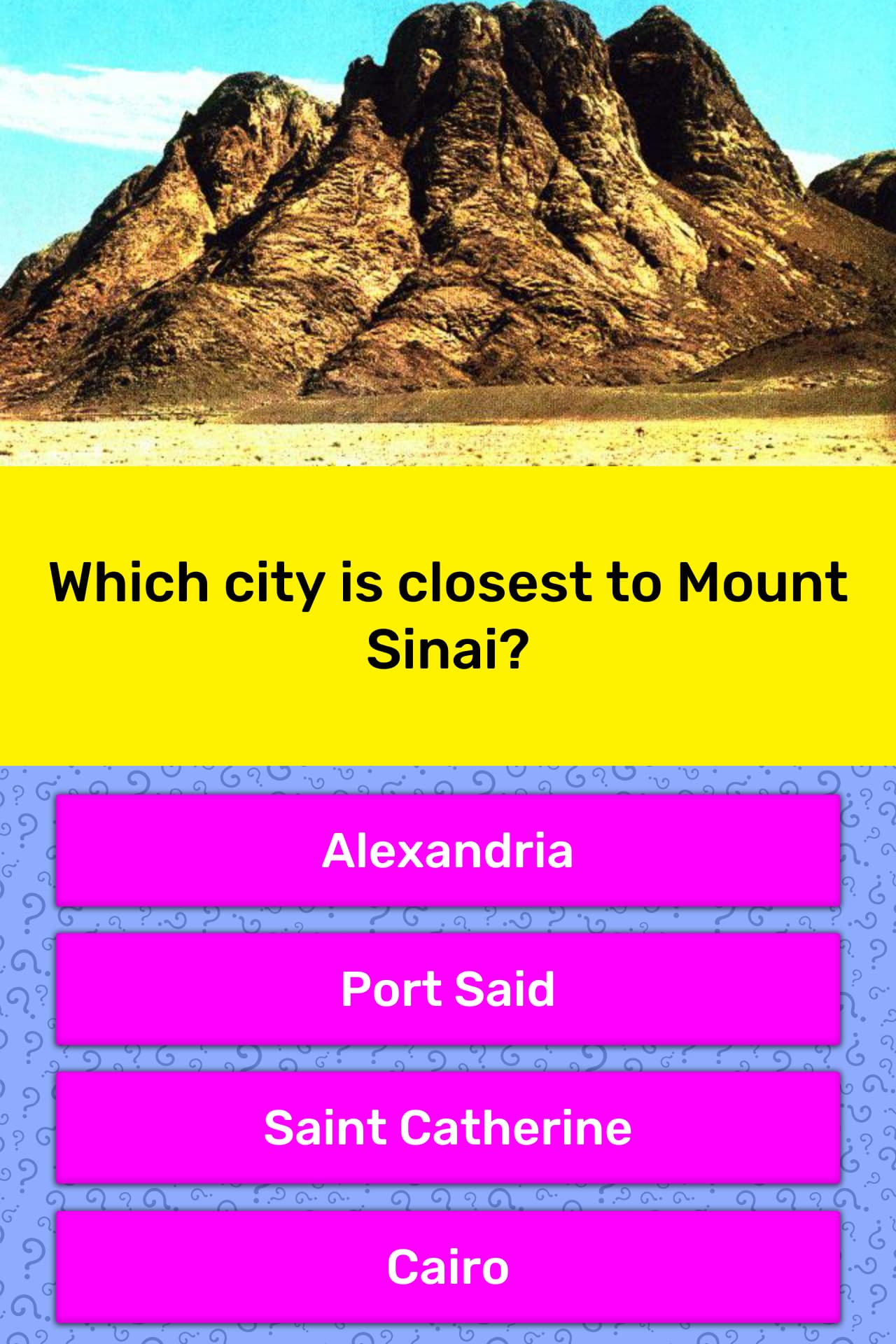 Which City Is Closest To Mount Sinai Trivia Answers QuizzClub Which City Is Closest To Mount Sinai Trivia Answers QuizzClub