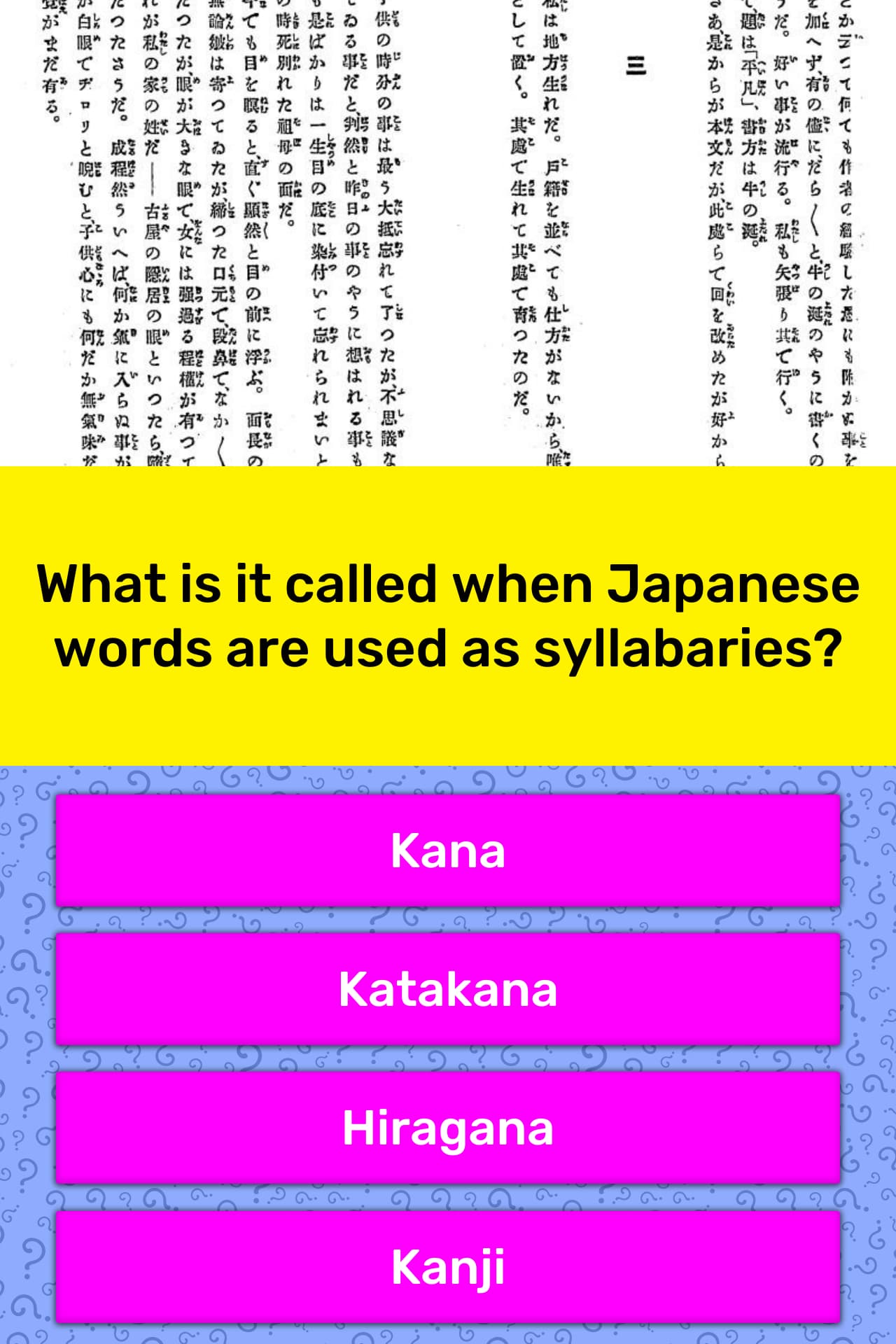 What Is It Called When Japanese Trivia Answers QuizzClub