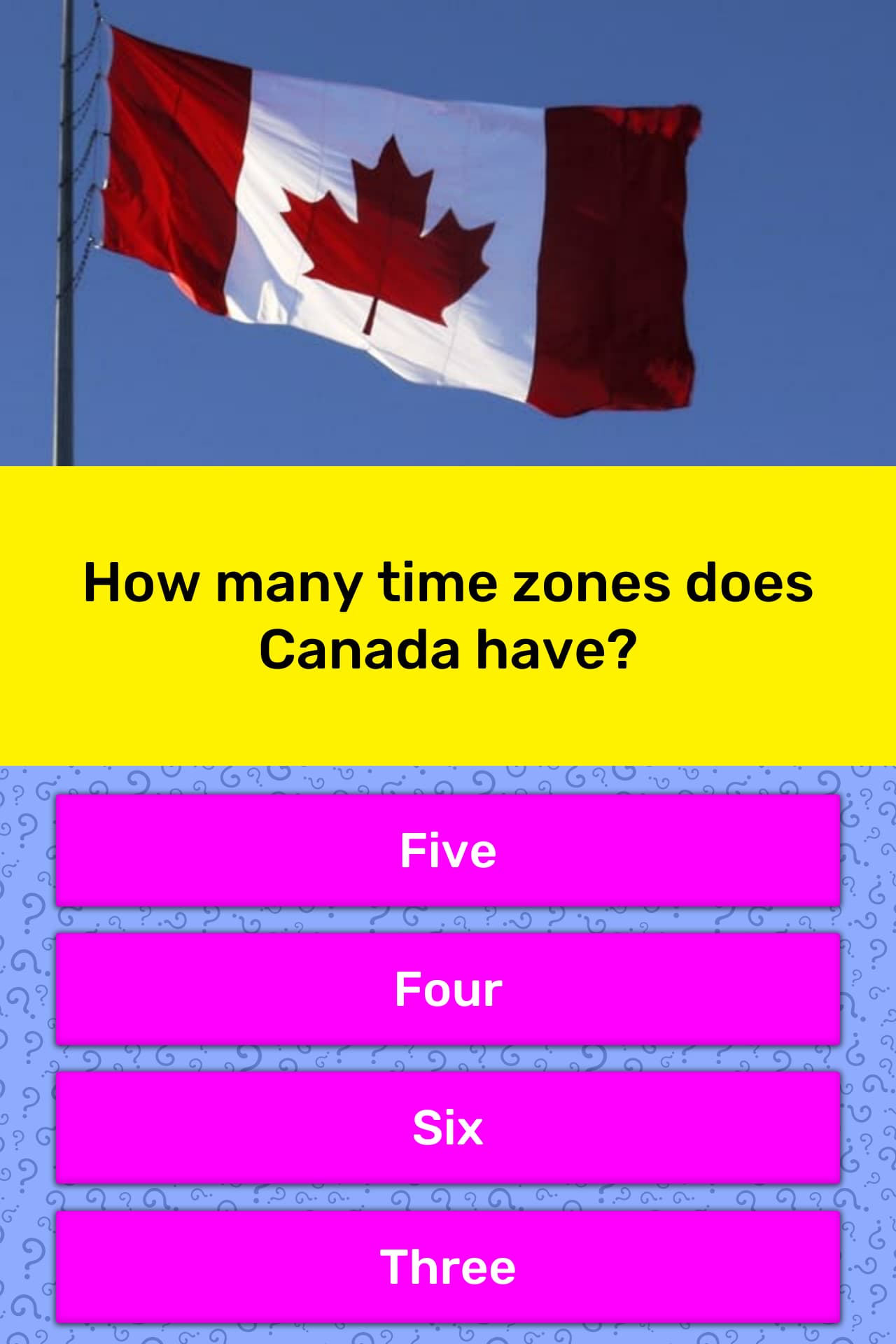 How Many Time Zones Does Canada Have Trivia Answers QuizzClub How Many Time Zones Does Canada Have Trivia Answers QuizzClub