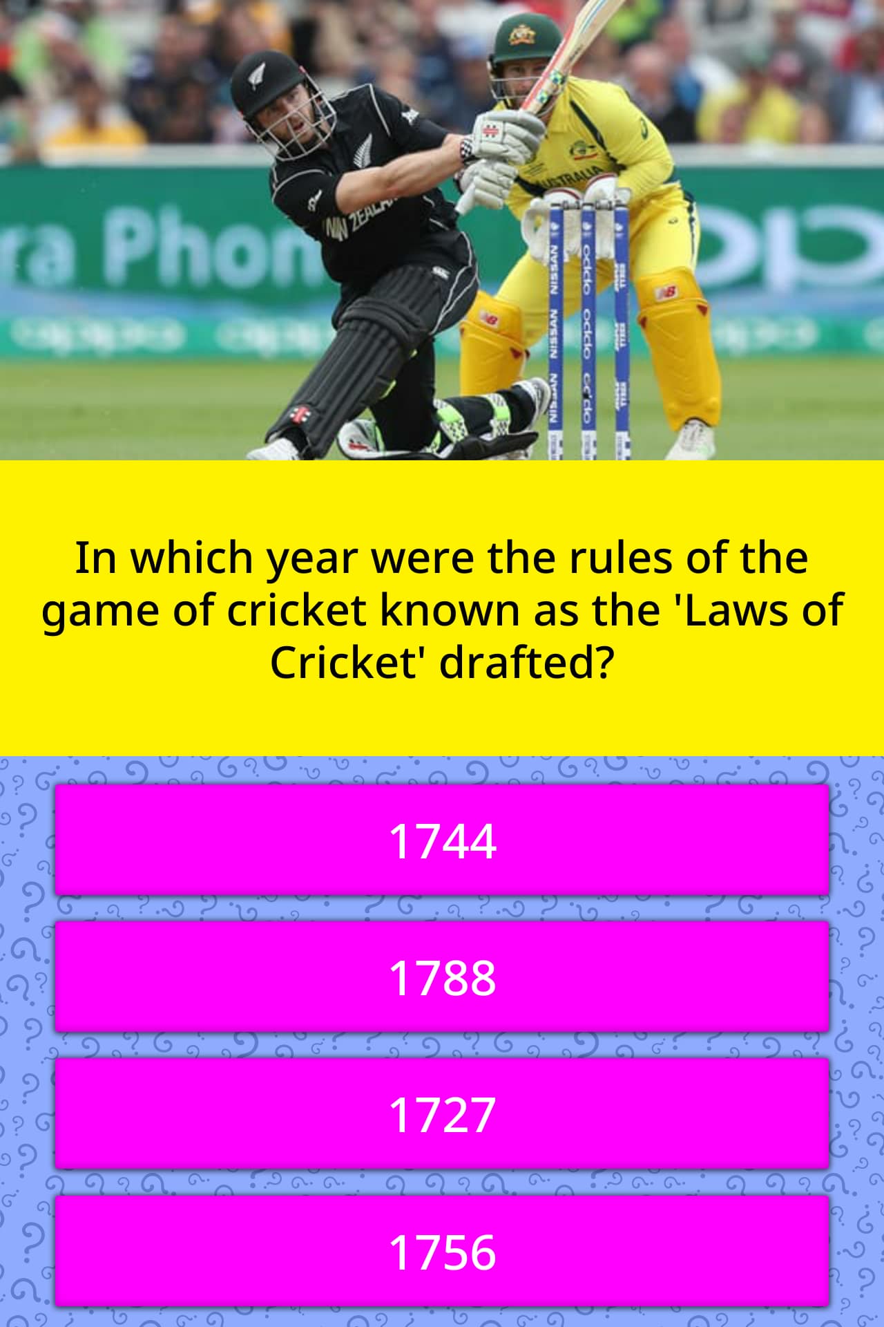 In Which Year Were The Rules Of The Trivia Questions QuizzClub