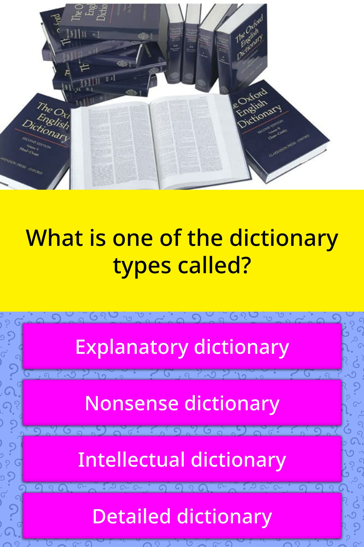 What Is One Of The Dictionary Types Trivia ions QuizzClub