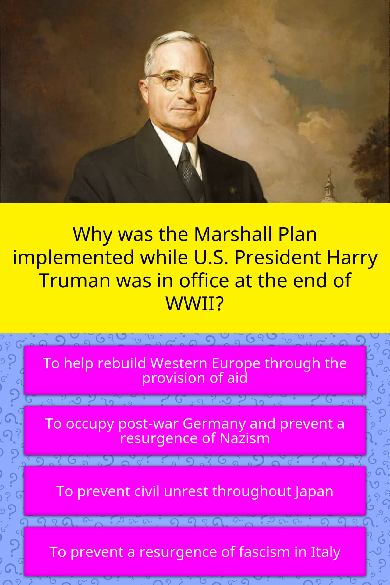 Why Was The Marshall Plan Trivia Answers QuizzClub Why Was The Marshall Plan Trivia Answers QuizzClub